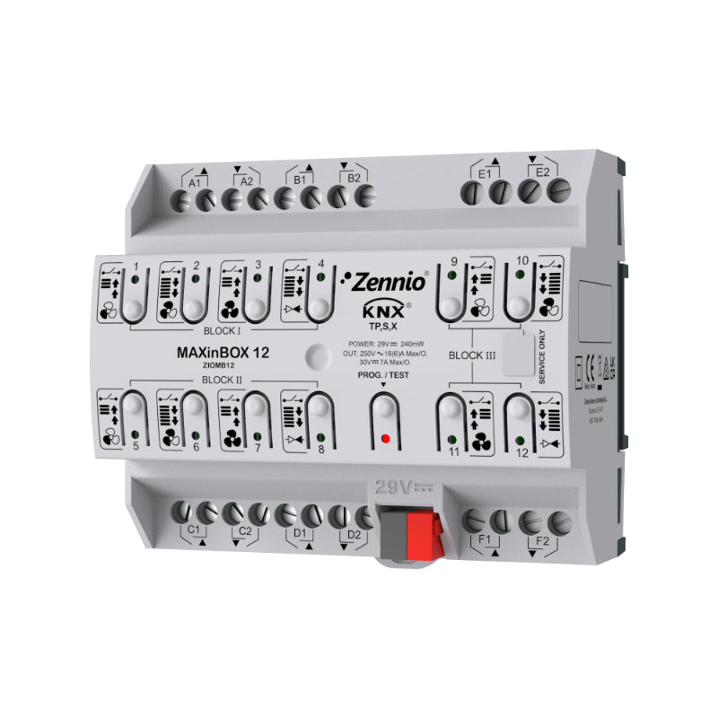 Zennio ZIOMB12 MAXinBOX 12 KNX multifunkčný pohon s KNX Secure 12x/16A — KNXSolution