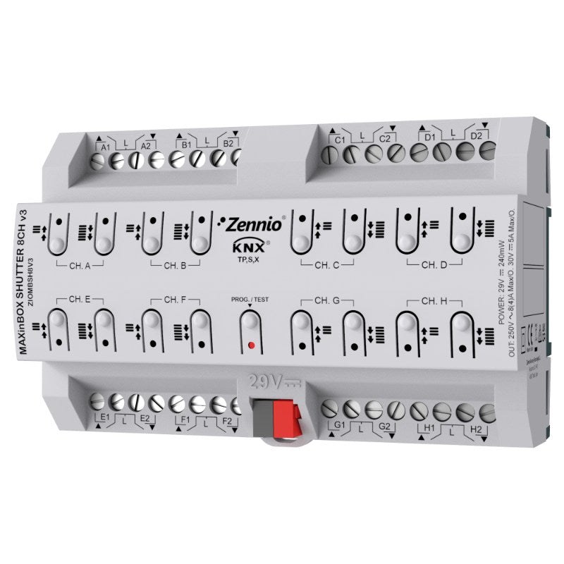 Zennio ZIOMBSH8V3 MAXinBOX Blind module 8x/AC 8(4)A DC 5A — KNXSolution