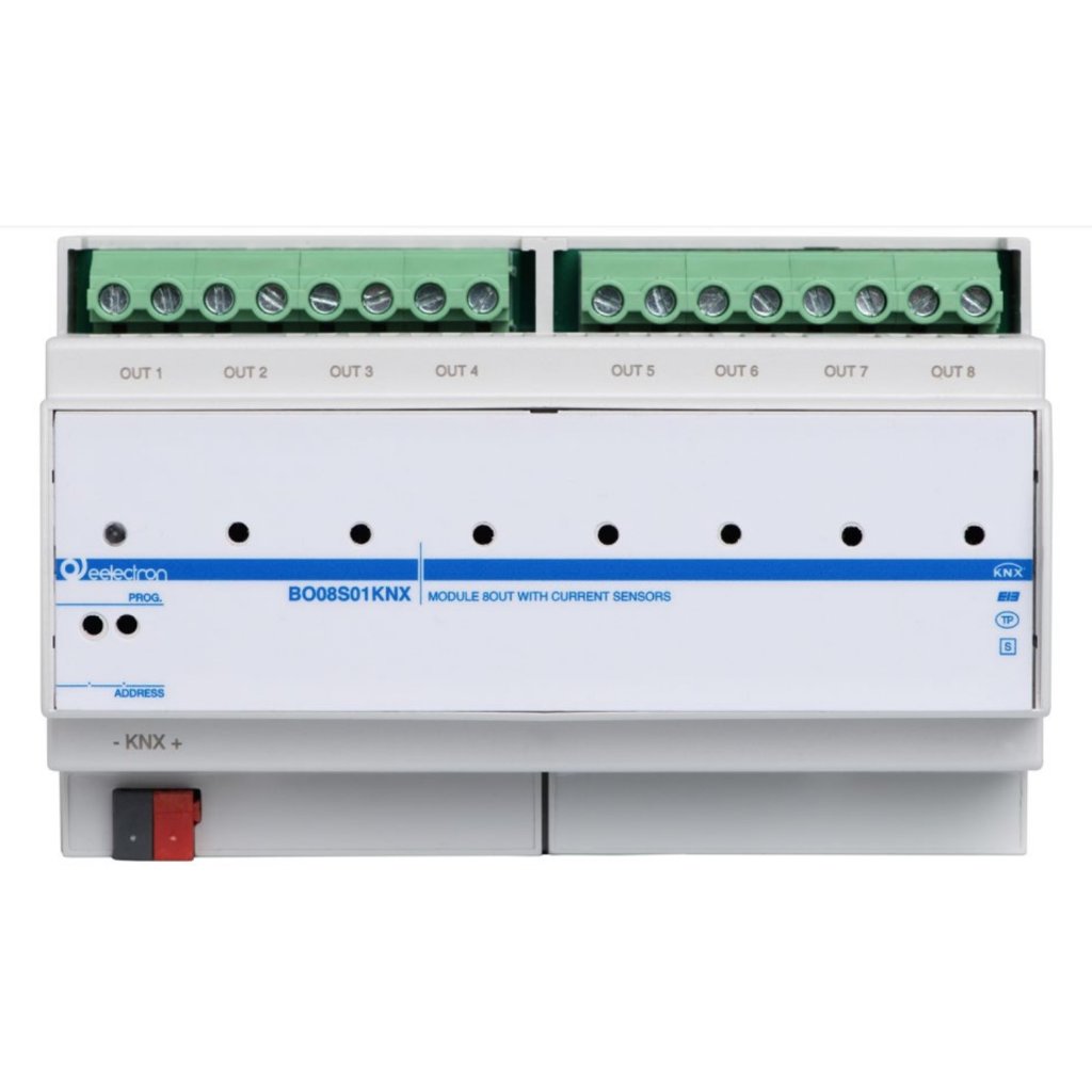 eelectron BO08S01KNX Switching module 8x/20A with current measurement — KNXSolution
