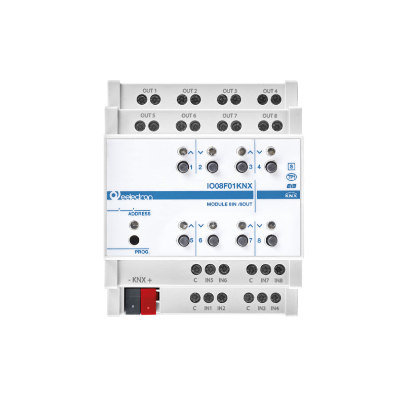 IO08F01KNX Universal module 8x inputs/outputs 16A — KNXSolution